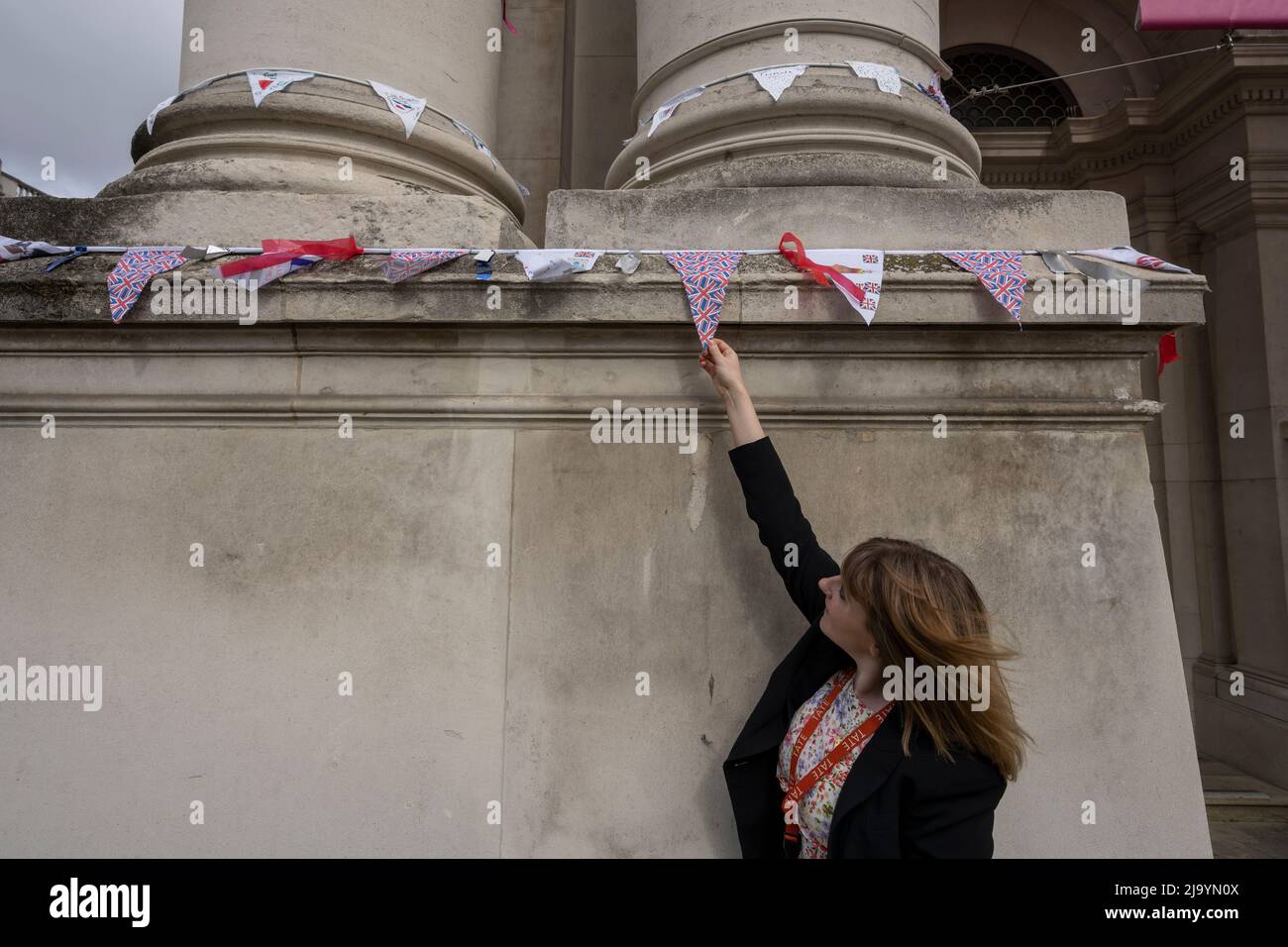 Tate Britain, London, UK. 26 May 2022. Tate Britain's facade is covered ...