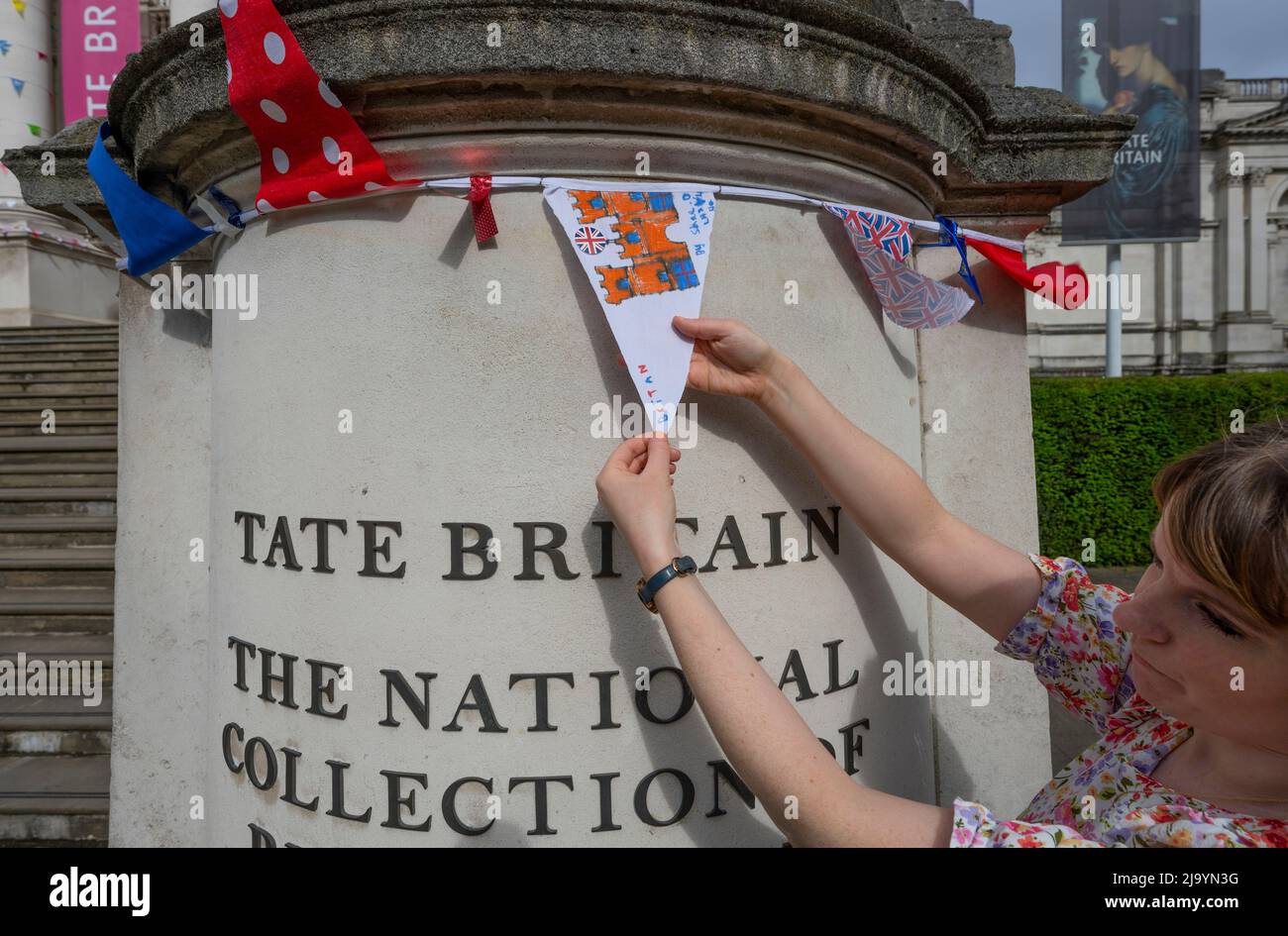 Tate Britain, London, UK. 26 May 2022. Tate Britain's facade is covered ...