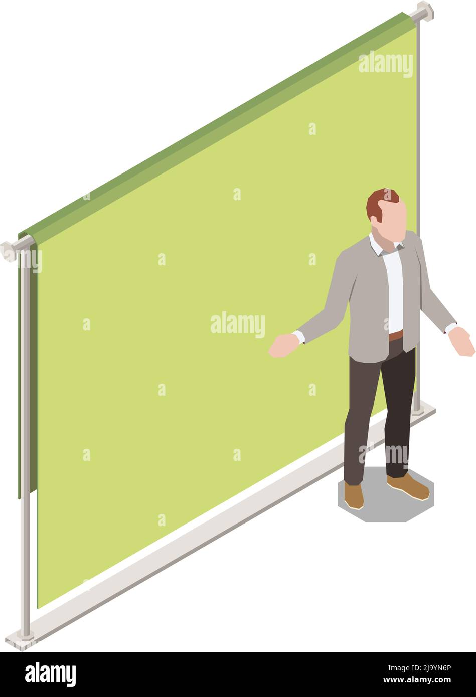 Meteorology weather forecast isometric composition with view of tv ...