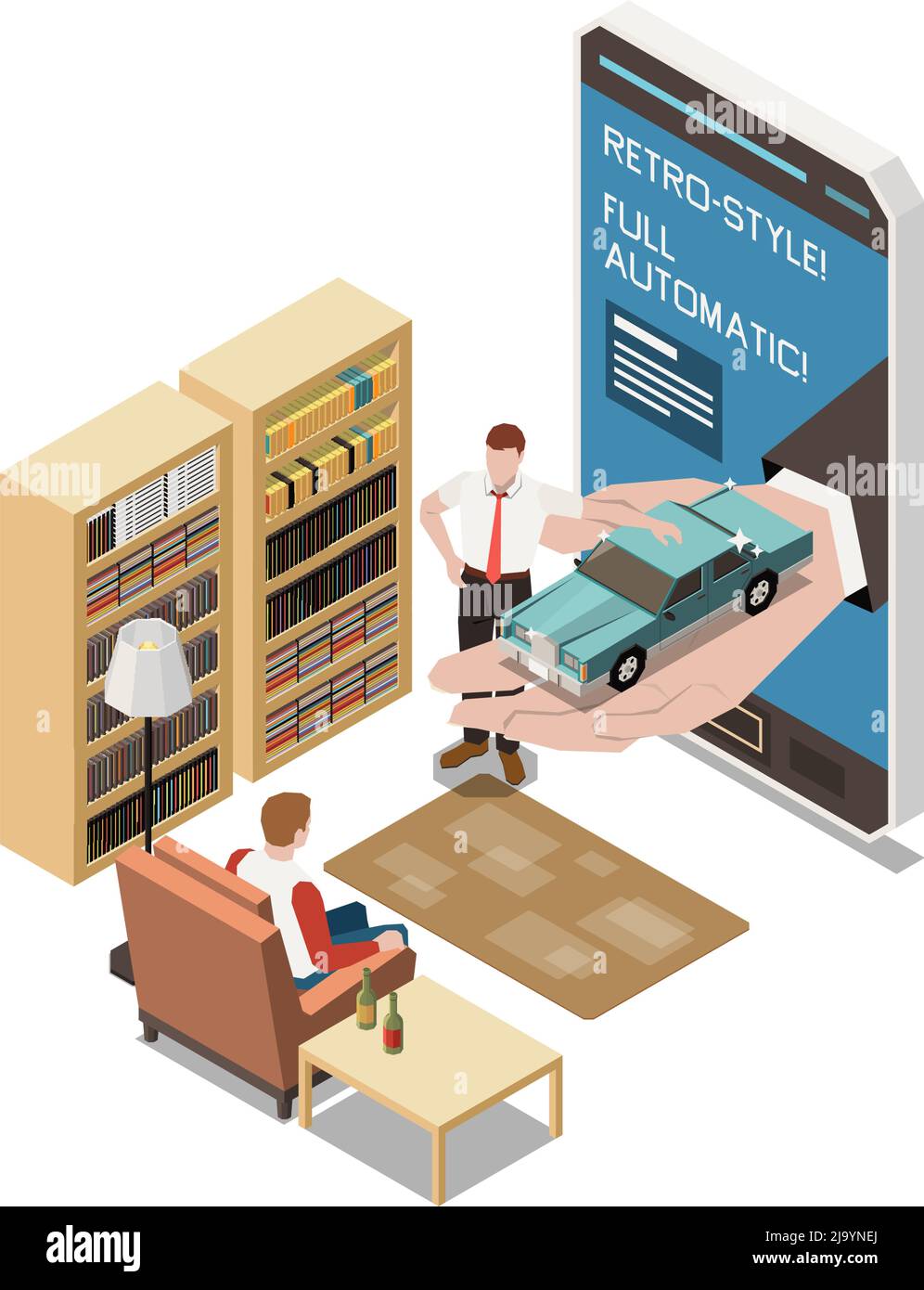 Online presentation remote work composition with smartphone and man ...