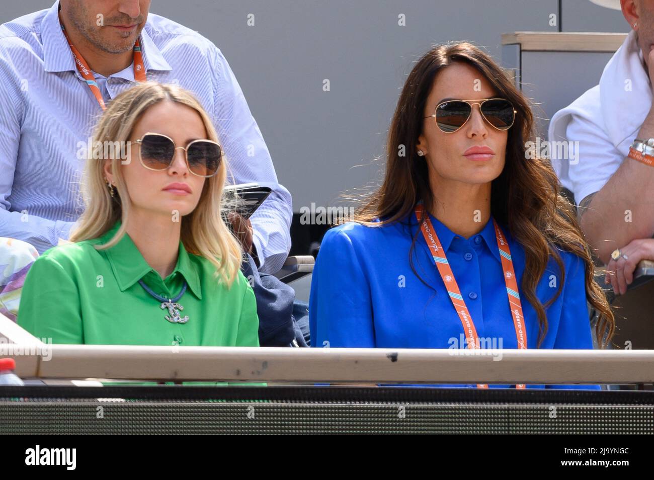 Jade Forest and her sister Cassandra in the stands during Roland Garros ...