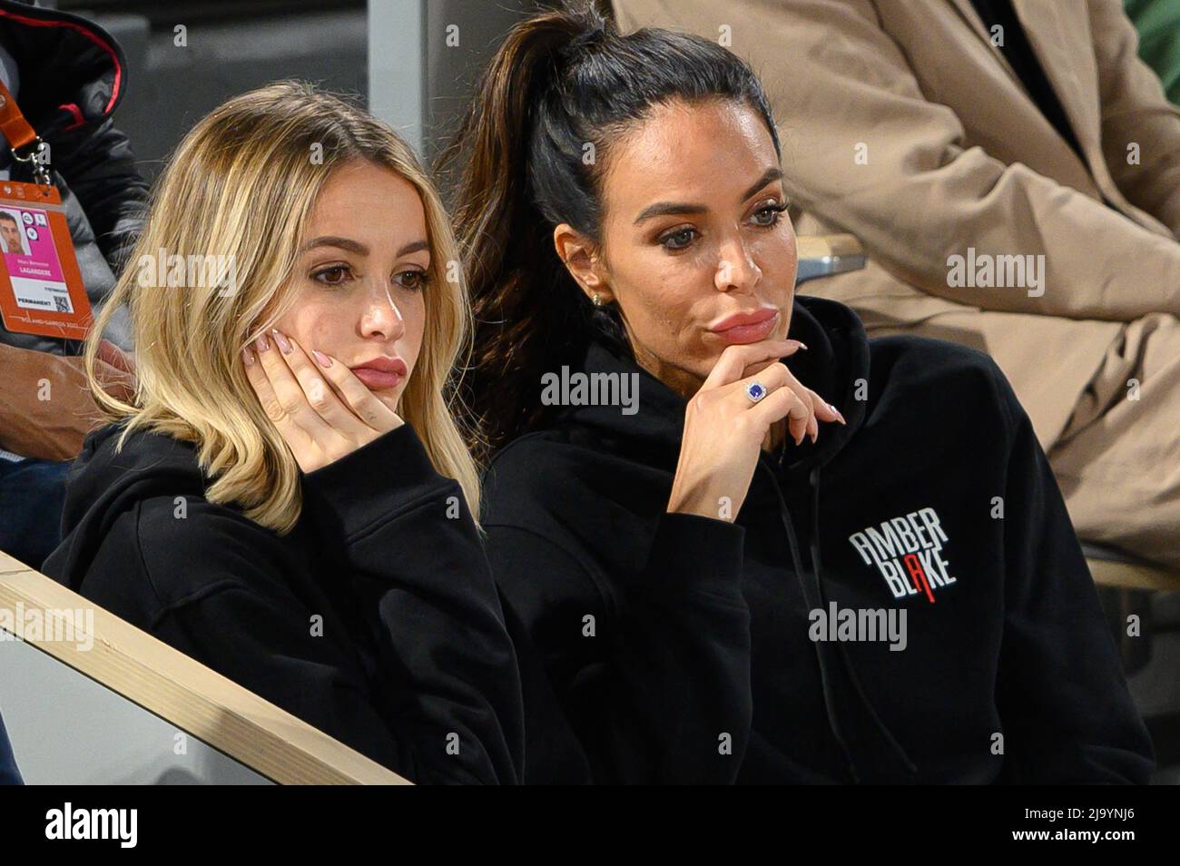 Jade Foret and her sister Cassandra Foret in the stands during Roland ...