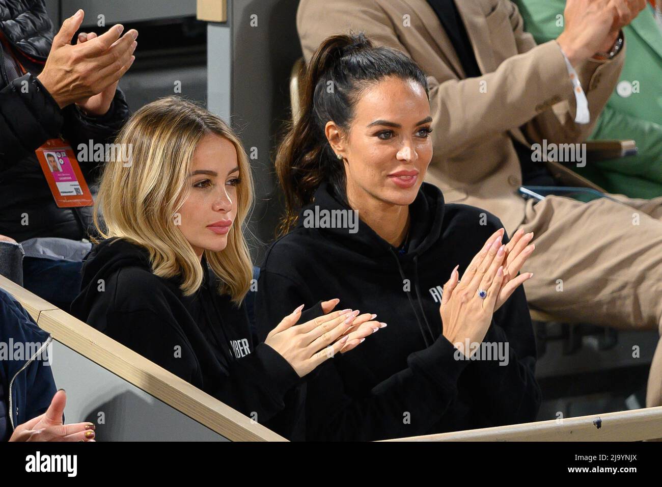 Jade Foret and her sister Cassandra Foret in the stands during Roland ...