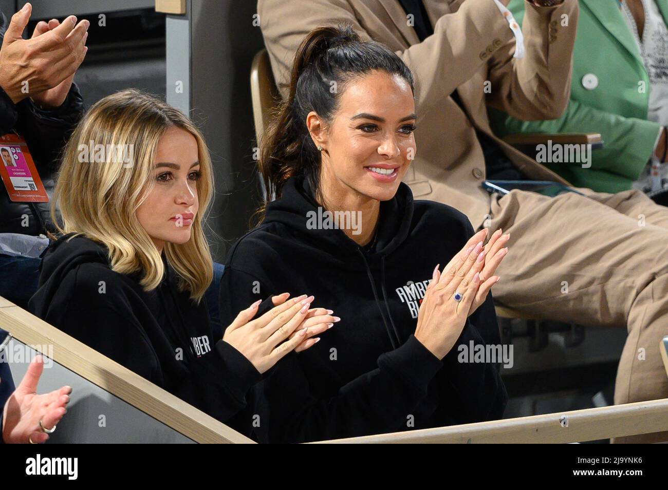 Jade Foret and her sister Cassandra Foret in the stands during Roland ...