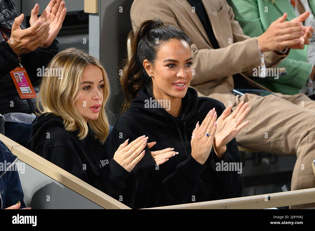 Jade Foret and her sister Cassandra Foret in the stands during Roland ...
