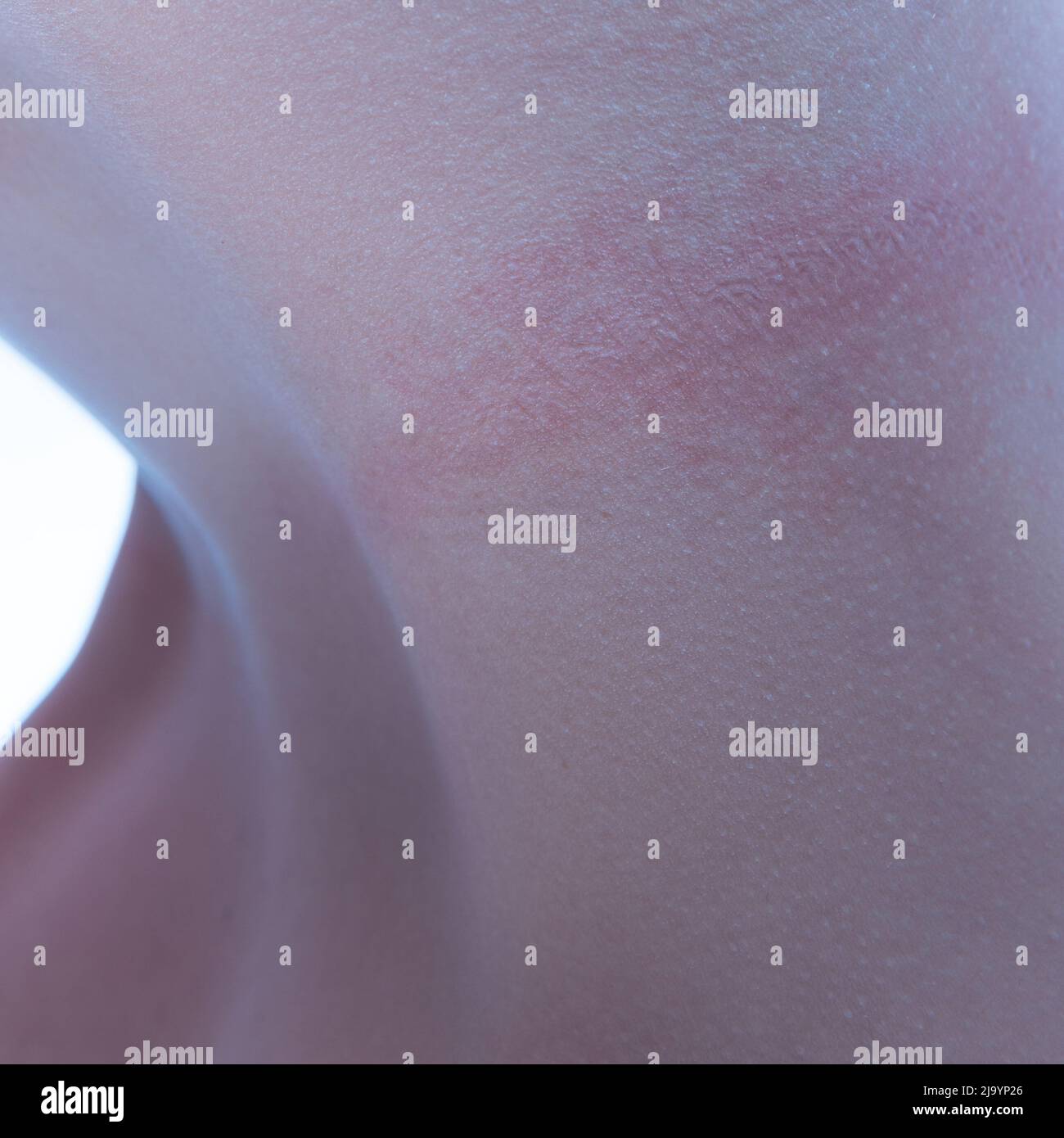 Female body texture. Close-up image of tender woman's body, slim belly ...