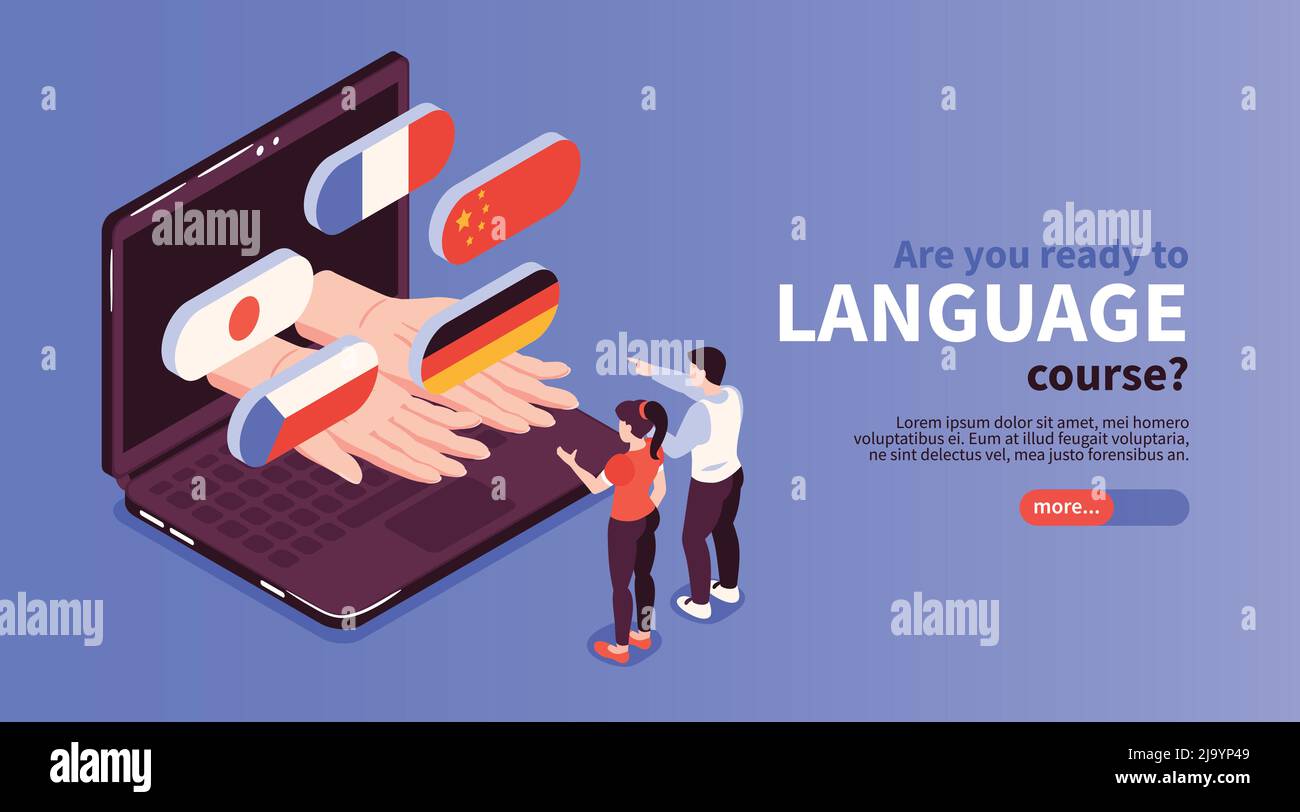 Online language courses website with french german japanese flags ...