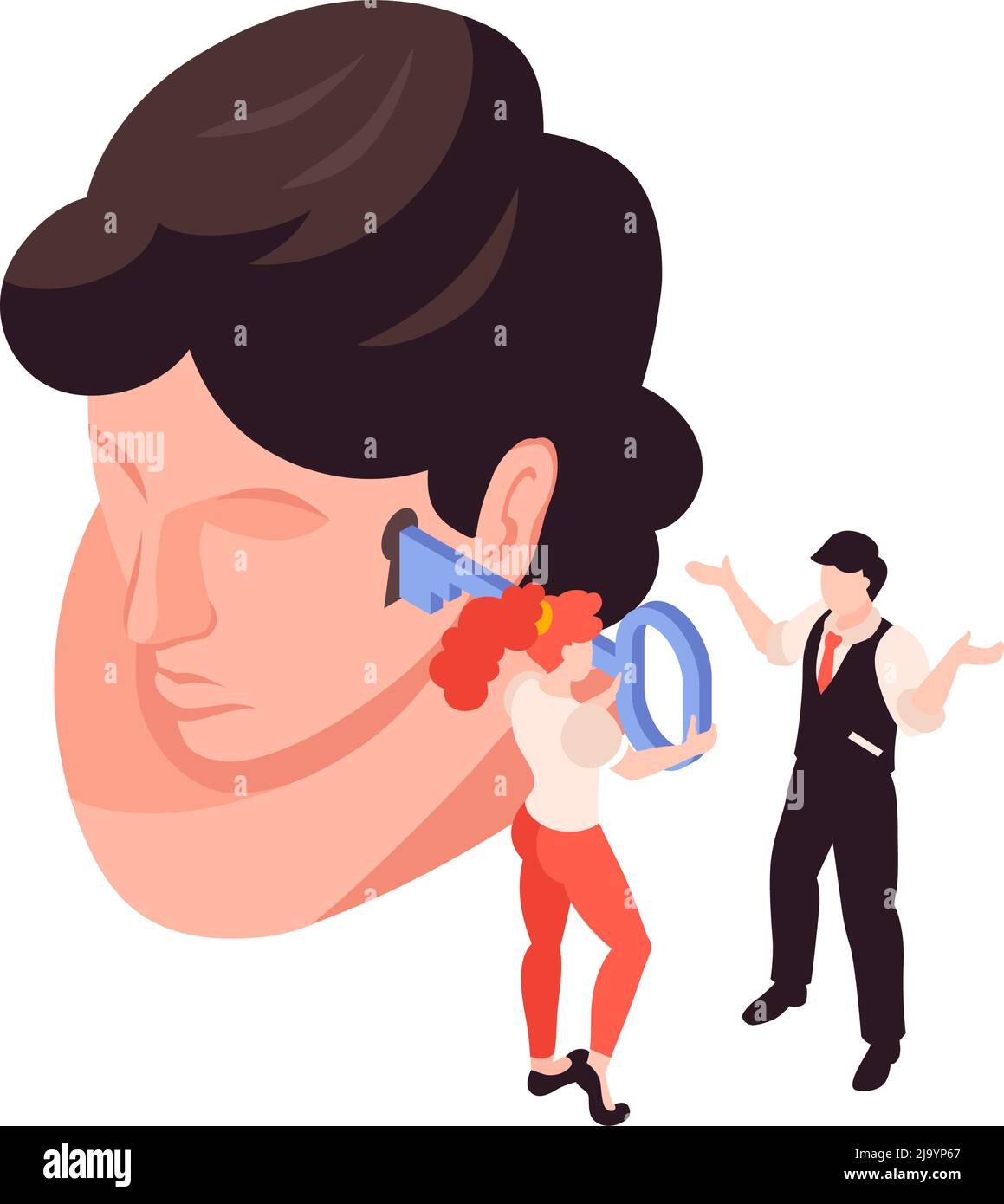 Psychologist psychiatrist isometric composition with human head with ...