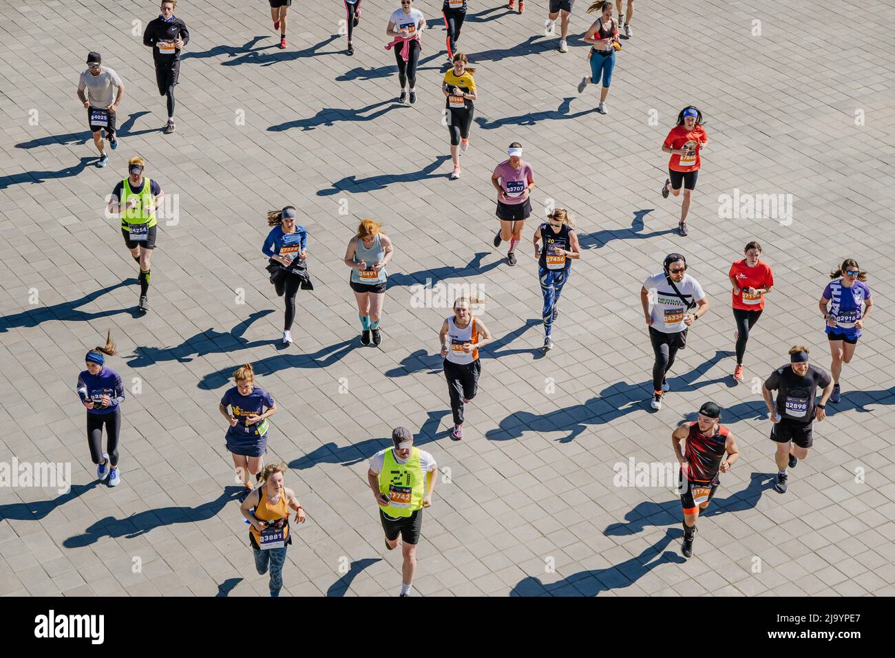 Kazan, Russia - May 17, 2022: group runners athletes run race during ...