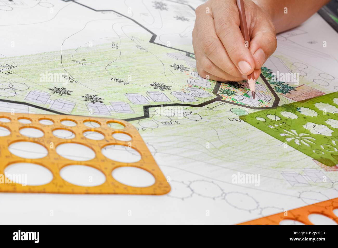 Landscape architecture design garden plan for housing development Stock ...
