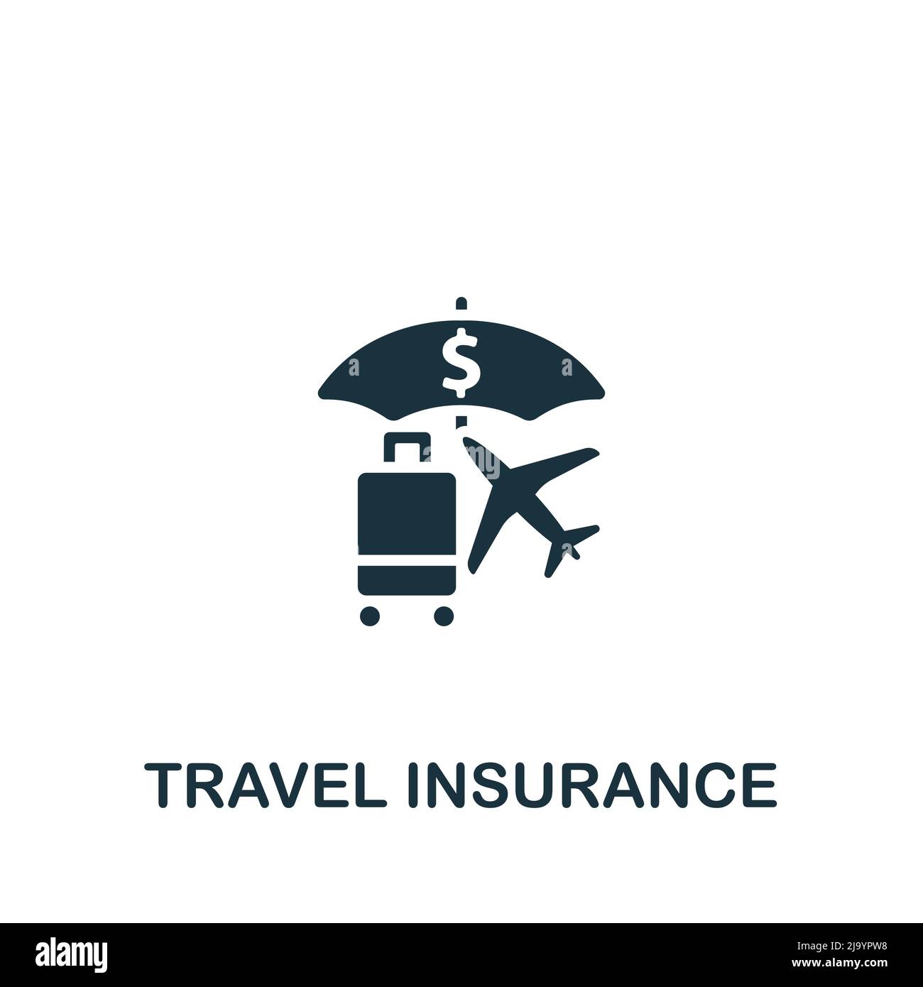 Travel Insurance icon. Monochrome simple Travel icon for templates, web ...