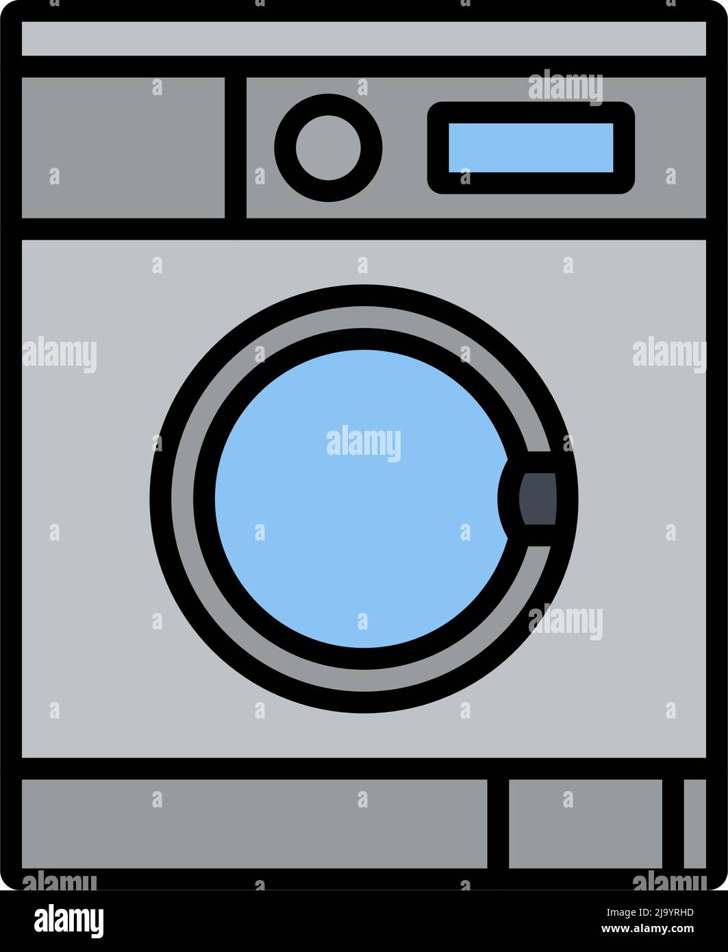 Washing Machine Icon. Editable Bold Outline With Color Fill Design ...