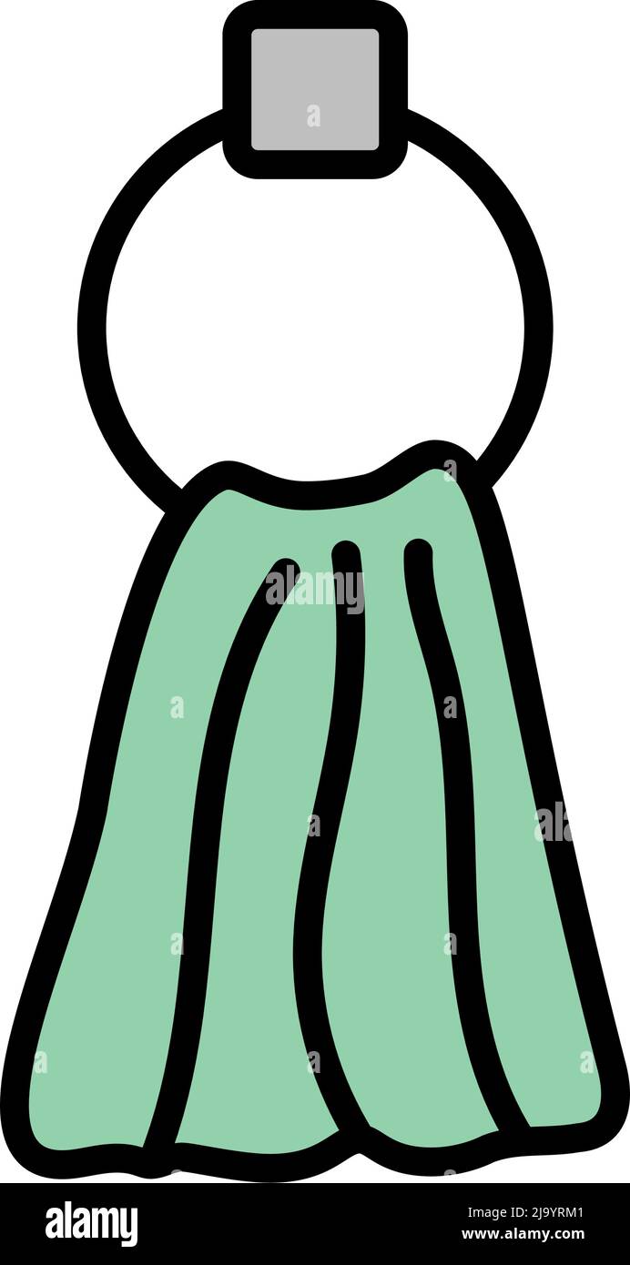 Hand Towel Icon. Editable Bold Outline With Color Fill Design. Vector ...