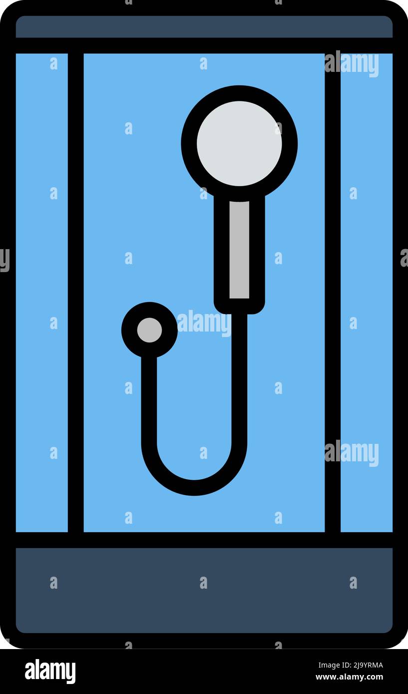 Shower Icon. Editable Bold Outline With Color Fill Design. Vector Illustration Stock Vector ...