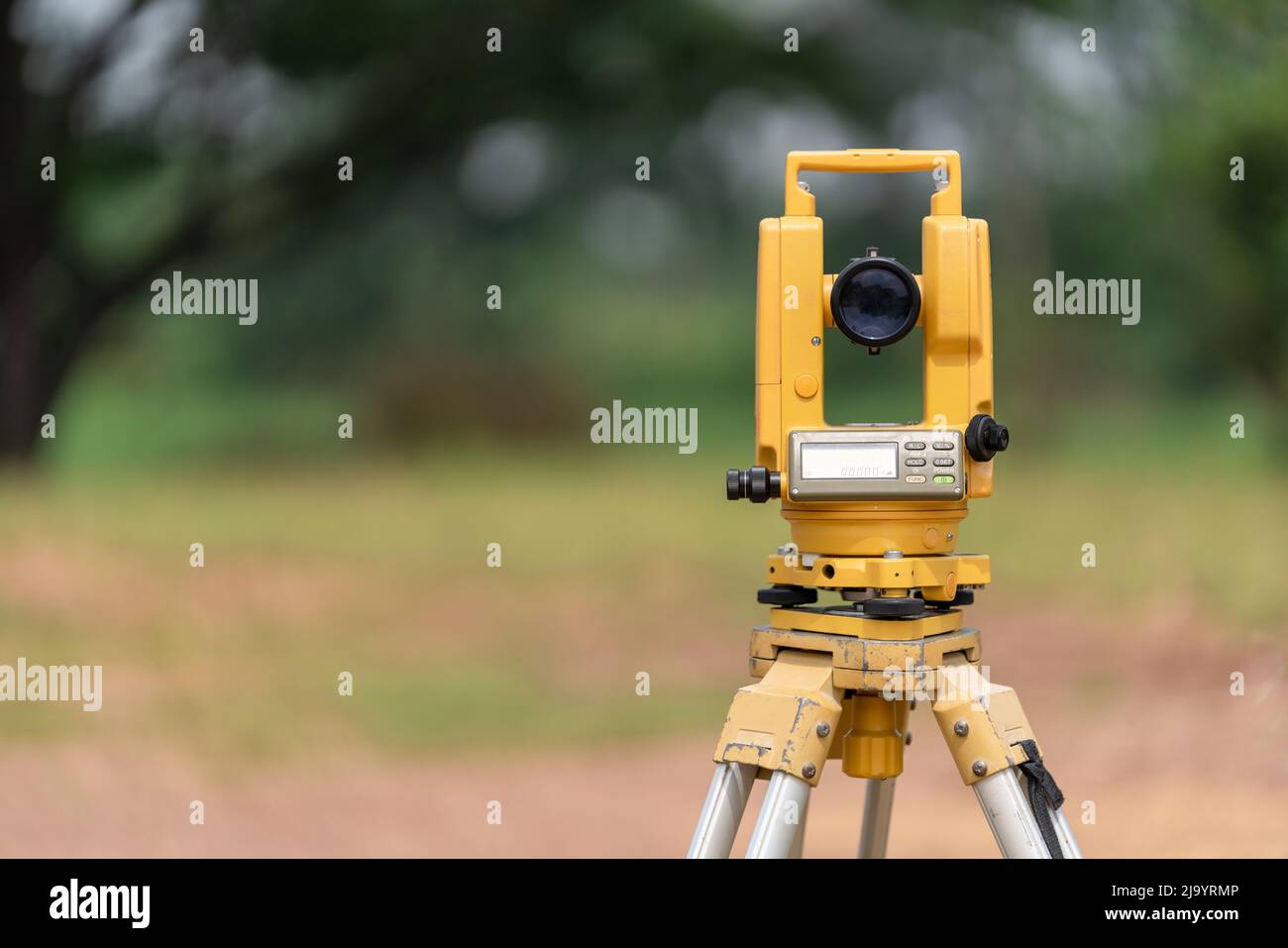 Front of Surveyors equipment (theodolite or total positioning station ...