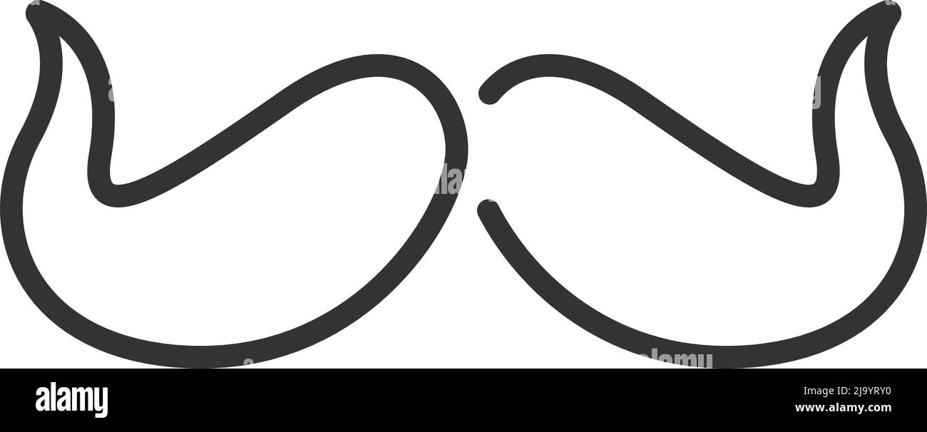 Poirot Mustache Icon. Editable Bold Outline With Color Fill Design ...