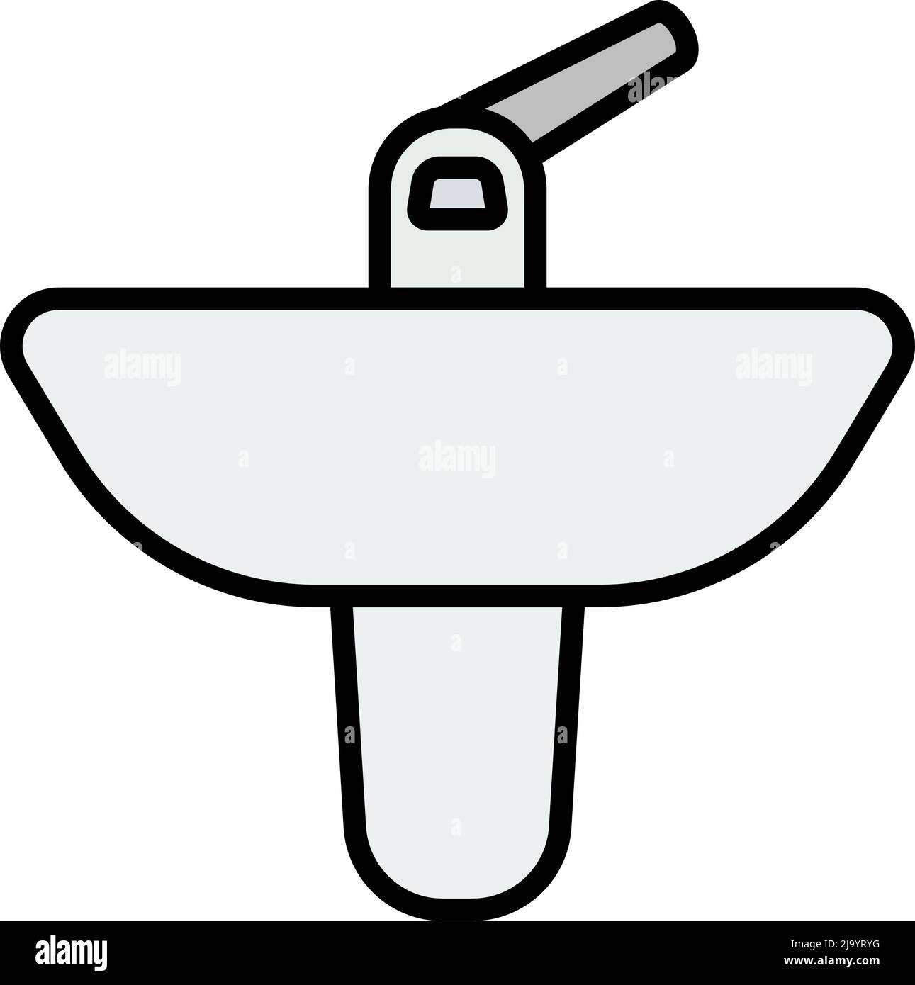 Wash Basin Icon. Editable Bold Outline With Color Fill Design. Vector ...