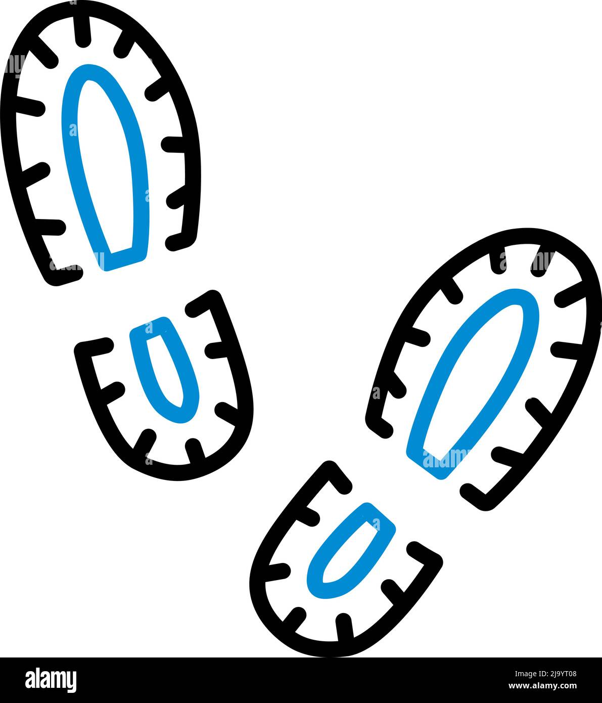 Boot Print Icon. Editable Bold Outline With Color Fill Design. Vector ...