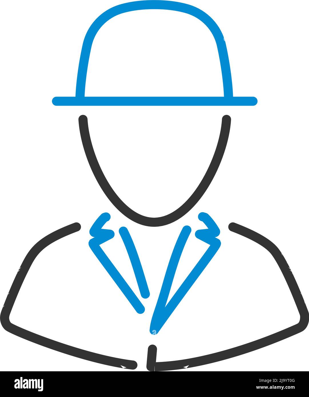 Detective Icon. Editable Bold Outline With Color Fill Design. Vector ...