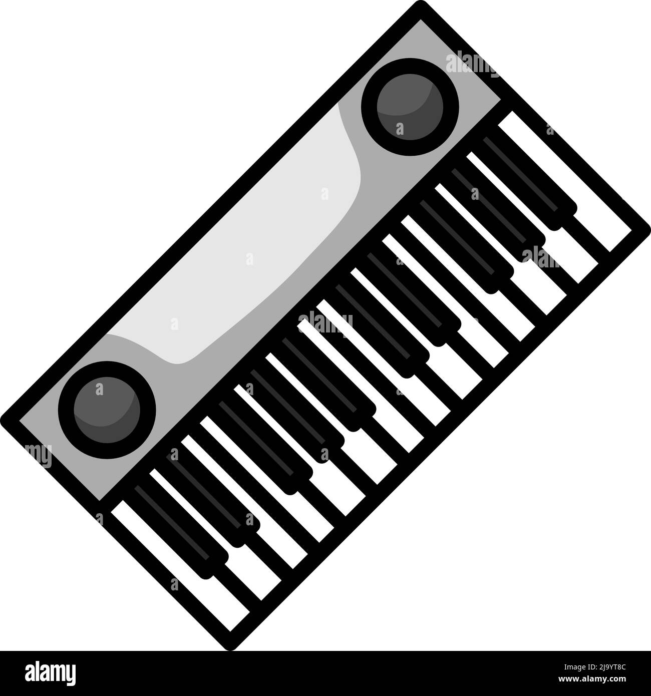 Piano Keyboard Icon. Editable Bold Outline With Color Fill Design ...