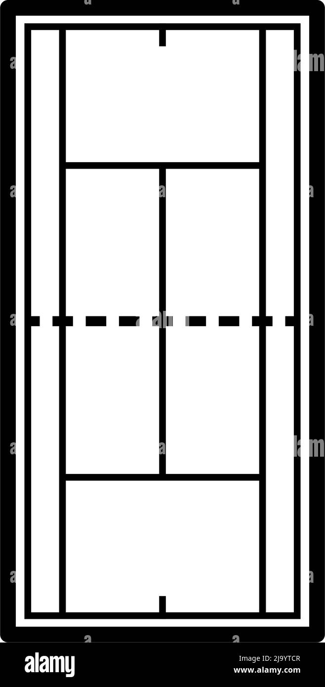 Tennis Field Mark Icon. Bold outline design with editable stroke width ...