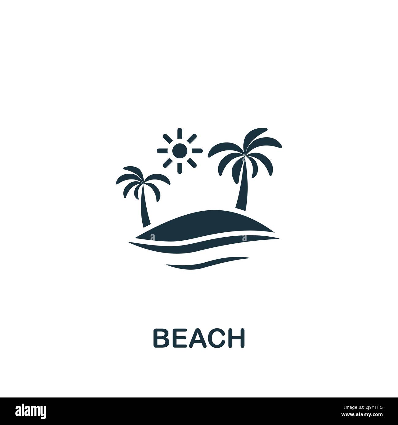 Beach icon. Simple line element travel symbol for templates, web design ...