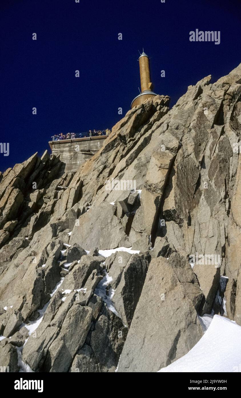 View from a gondola of the Panoramic Mont-Blanc on the panoramic ...