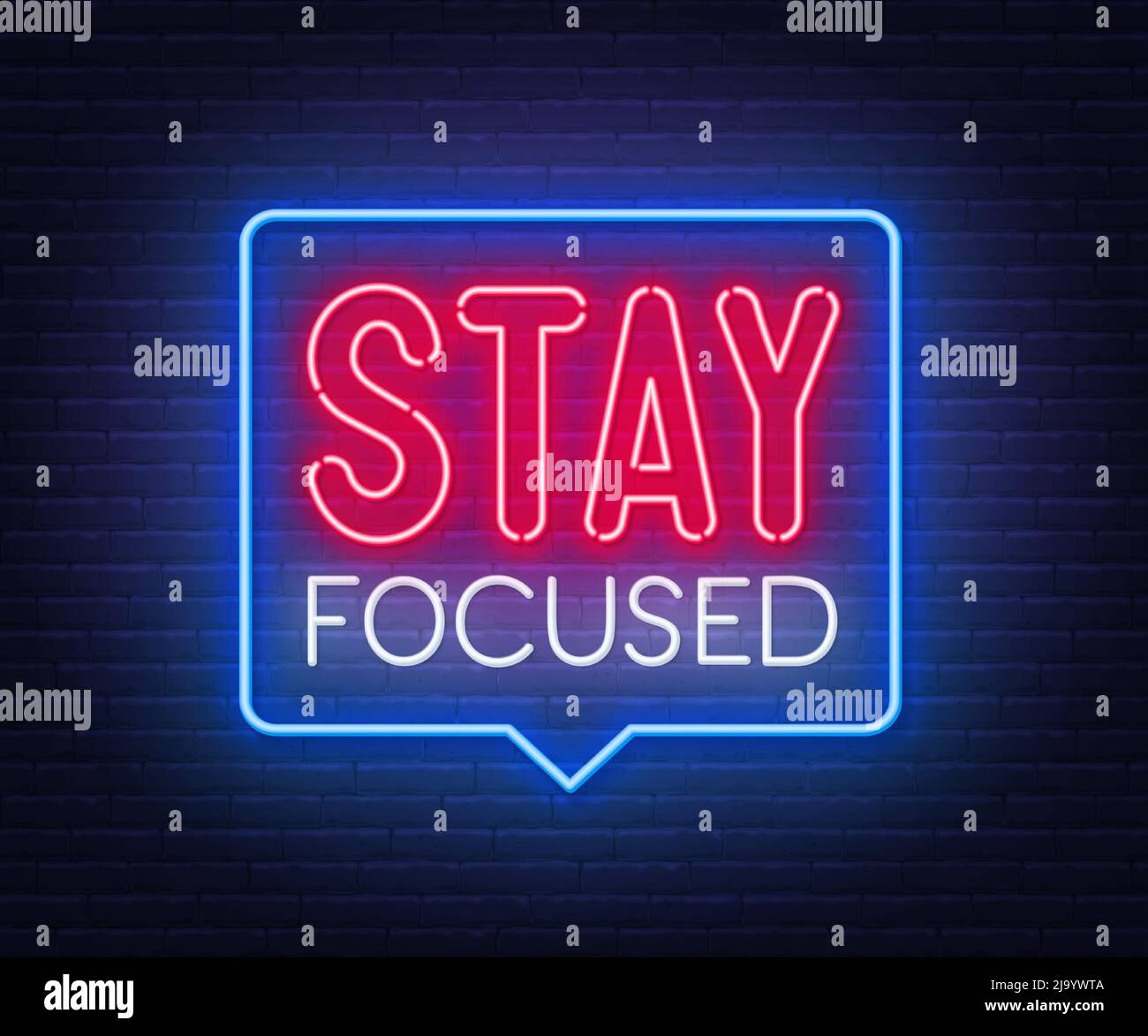 Stay Focused neon lettering on brick wall background Stock Vector Image ...