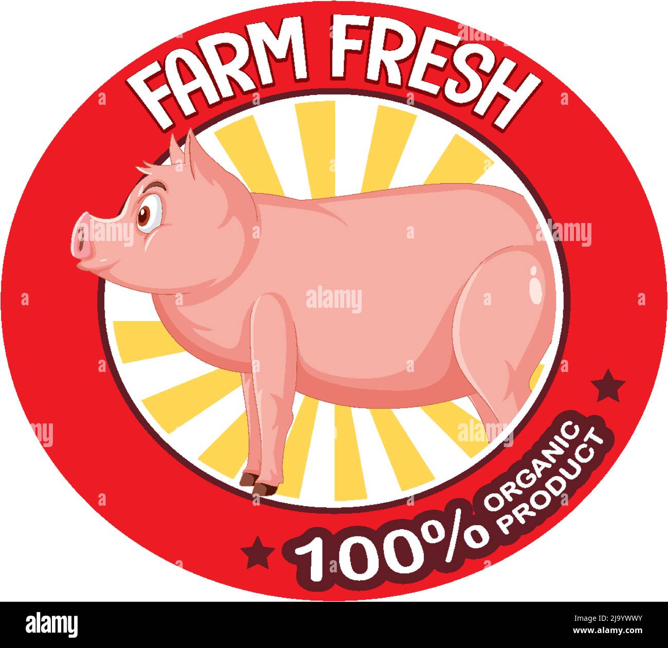 Pig farm fresh logo for pork products illustration Stock Vector Image ...