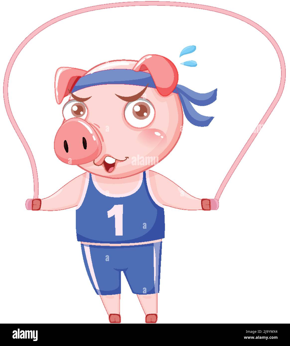 Cute pig cartoon character working out illustration Stock Vector Image ...