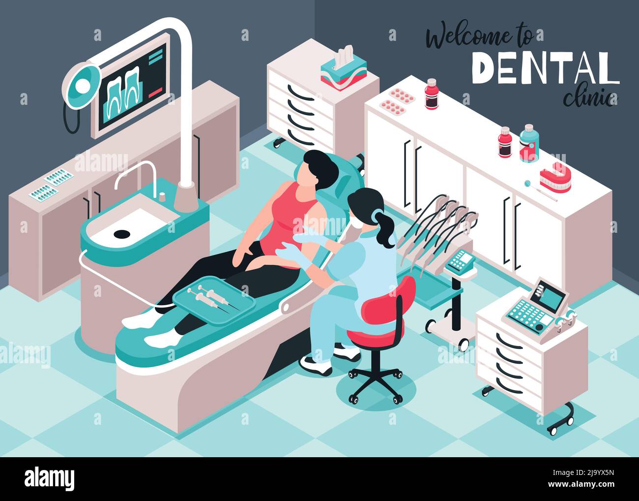 Dentist patient scan doctor Stock Vector Images - Alamy