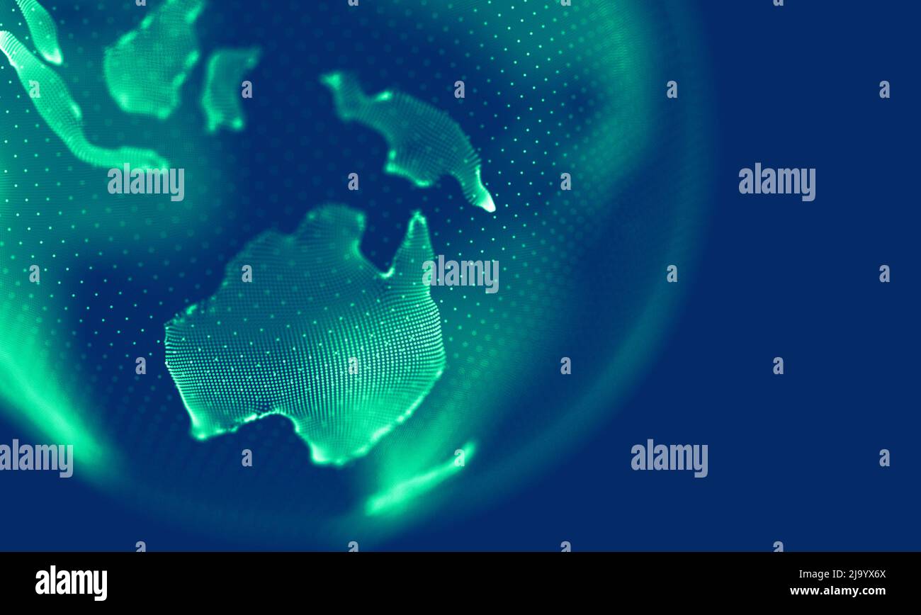 Abstract Blue Geometrical Background . Connection structure. Science ...