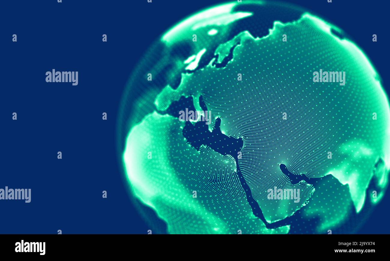 Abstract Blue Geometrical Background . Connection structure. Science ...