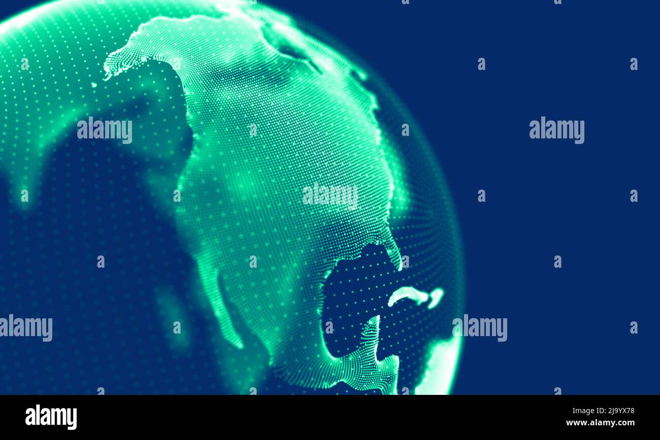 Abstract Blue Geometrical Background . Connection structure. Science ...