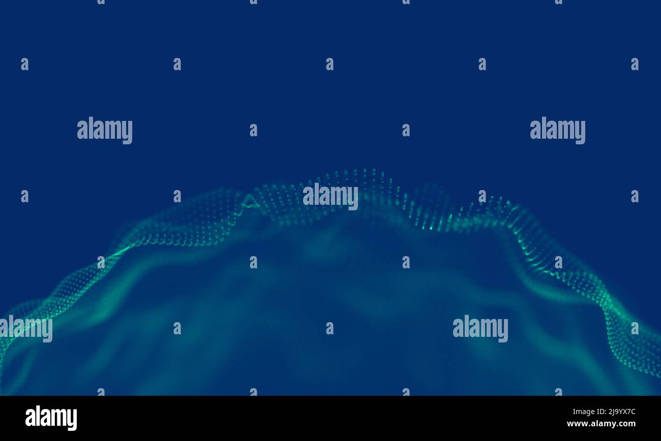 Abstract Blue Geometrical Background Connection Structure Science
