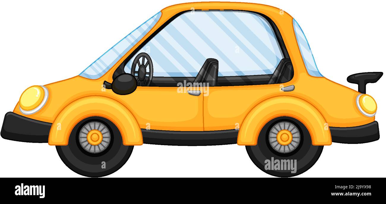 A yellow car in cartoon style illustration Stock Vector Image & Art - Alamy