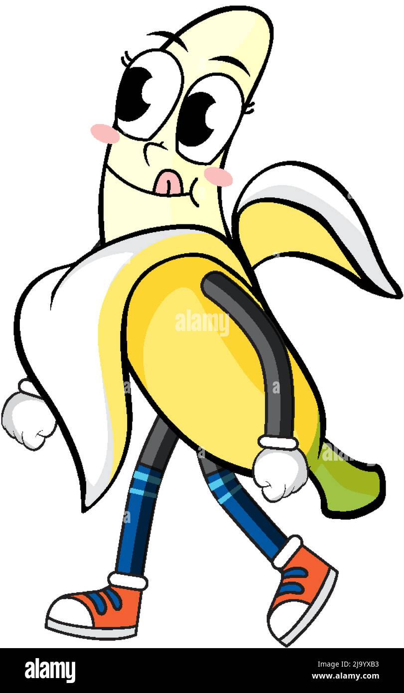 Banana with happy face illustration Stock Vector Image & Art - Alamy