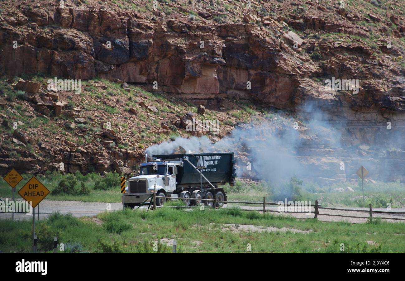 Smoke-Belching Truck in Nine Mile Canyon Stock Photo - Alamy