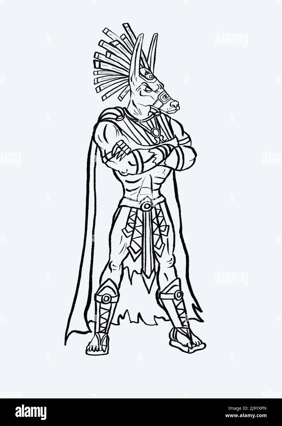 Anubis Warrior Drawing