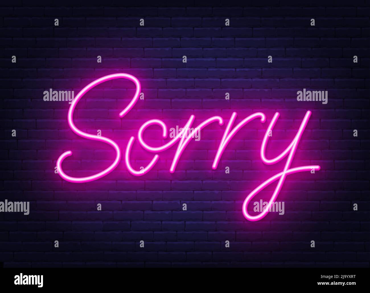 Sorry sign neon hi-res stock photography and images - Alamy