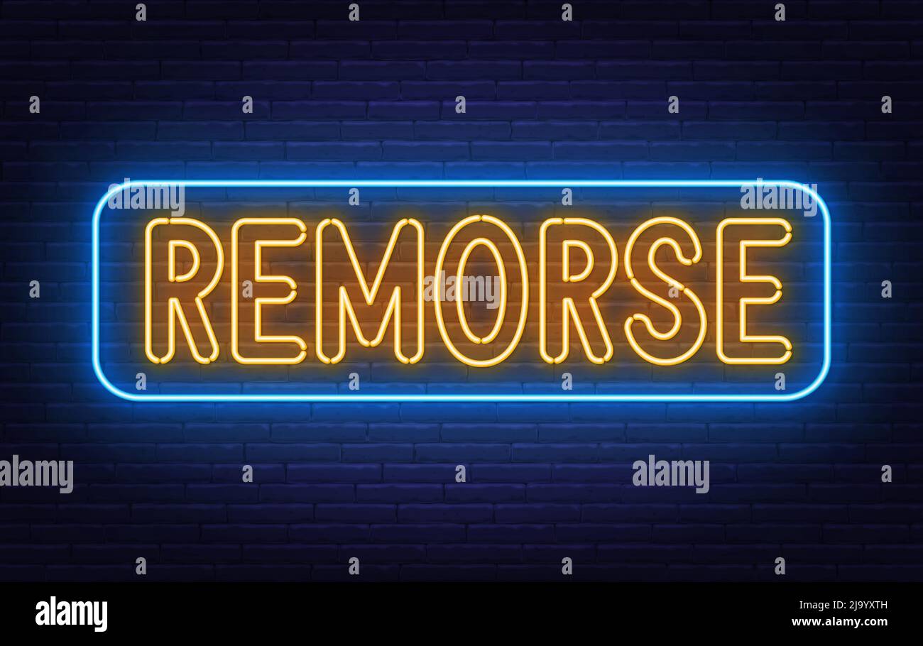 Neon sign Remorse on brick wall background Stock Vector Image & Art - Alamy