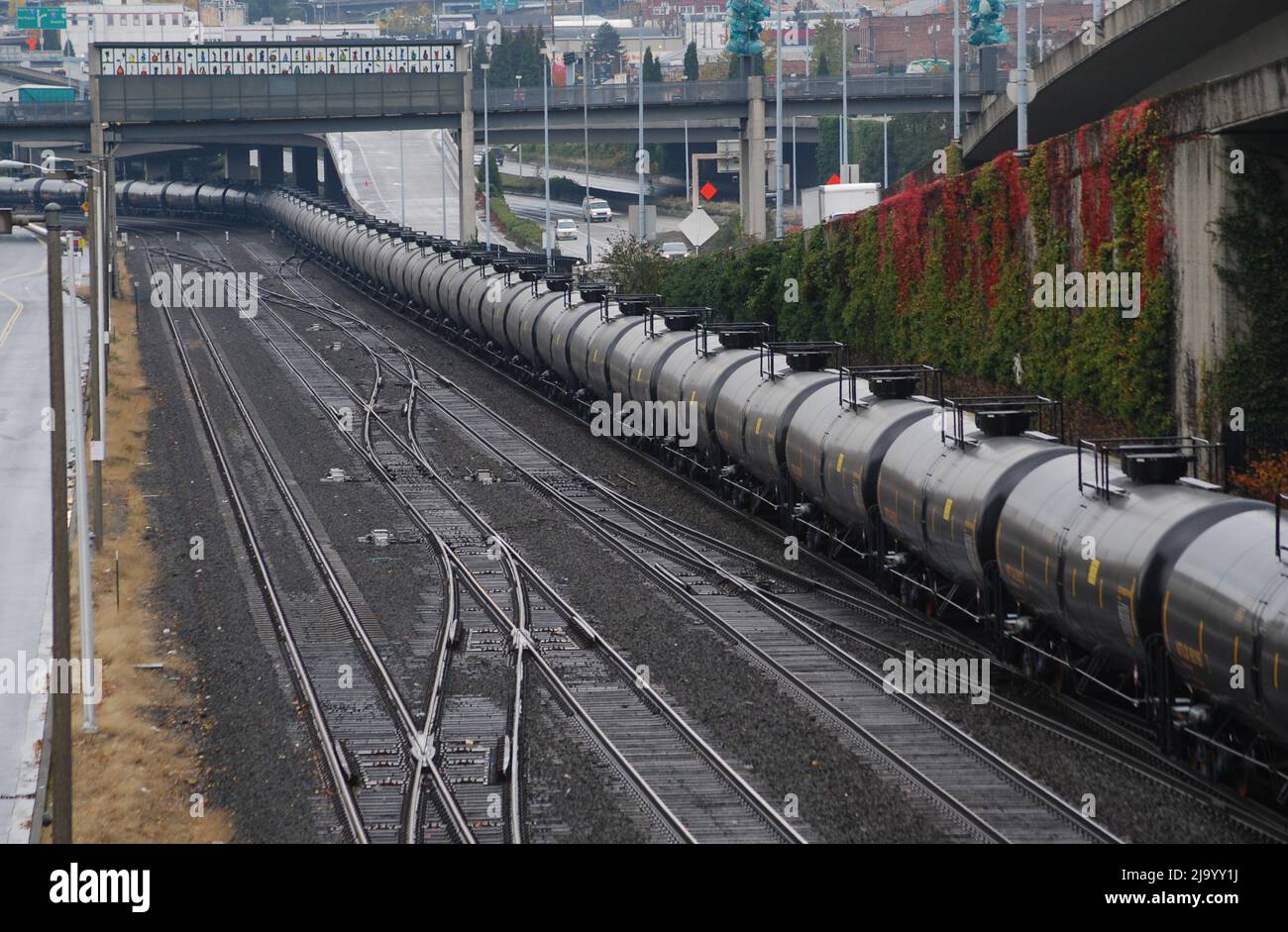 Oil Train On its Way to the Refinery Stock Photo - Alamy