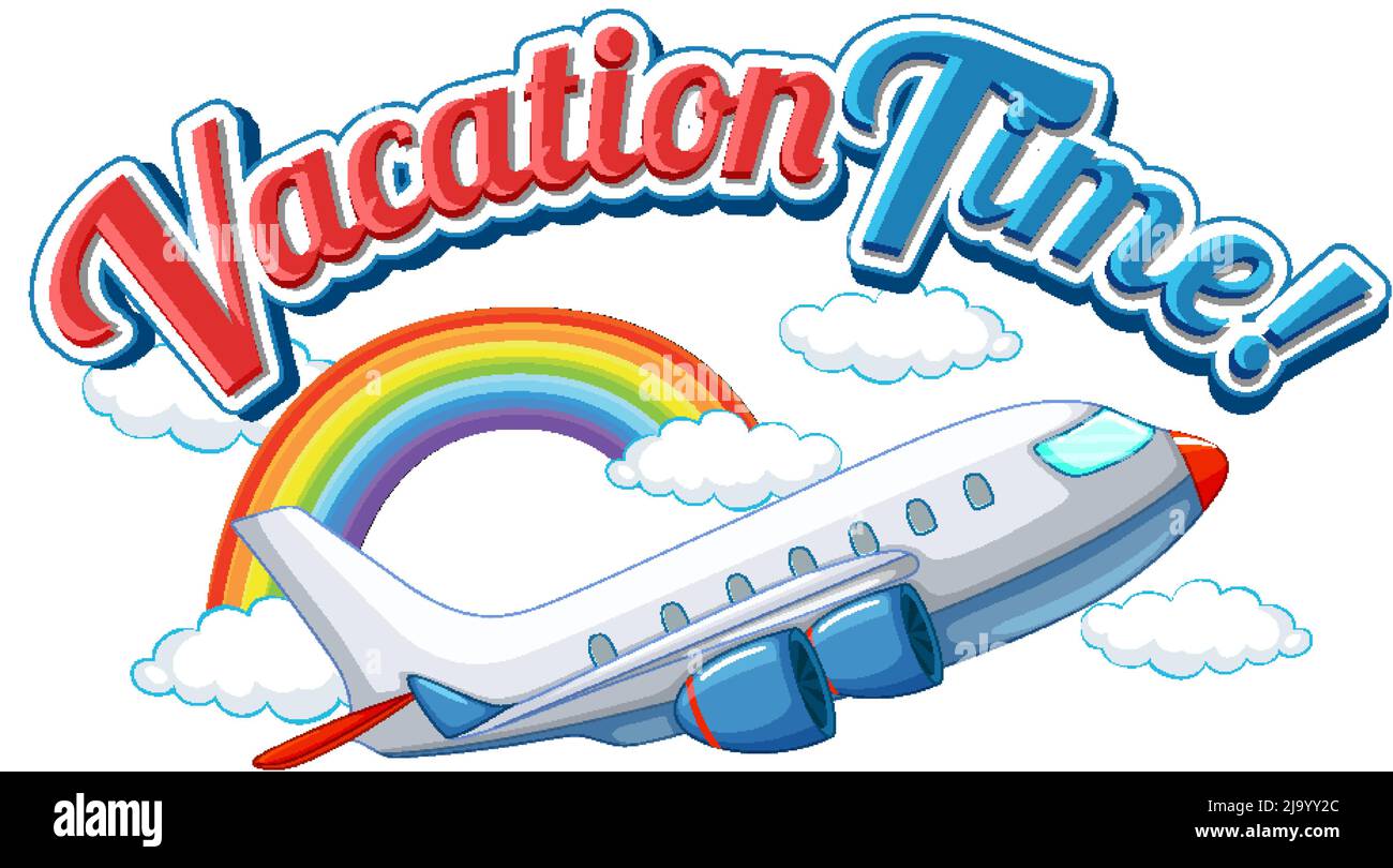 Vacation time text banner illustration Stock Vector Image & Art - Alamy