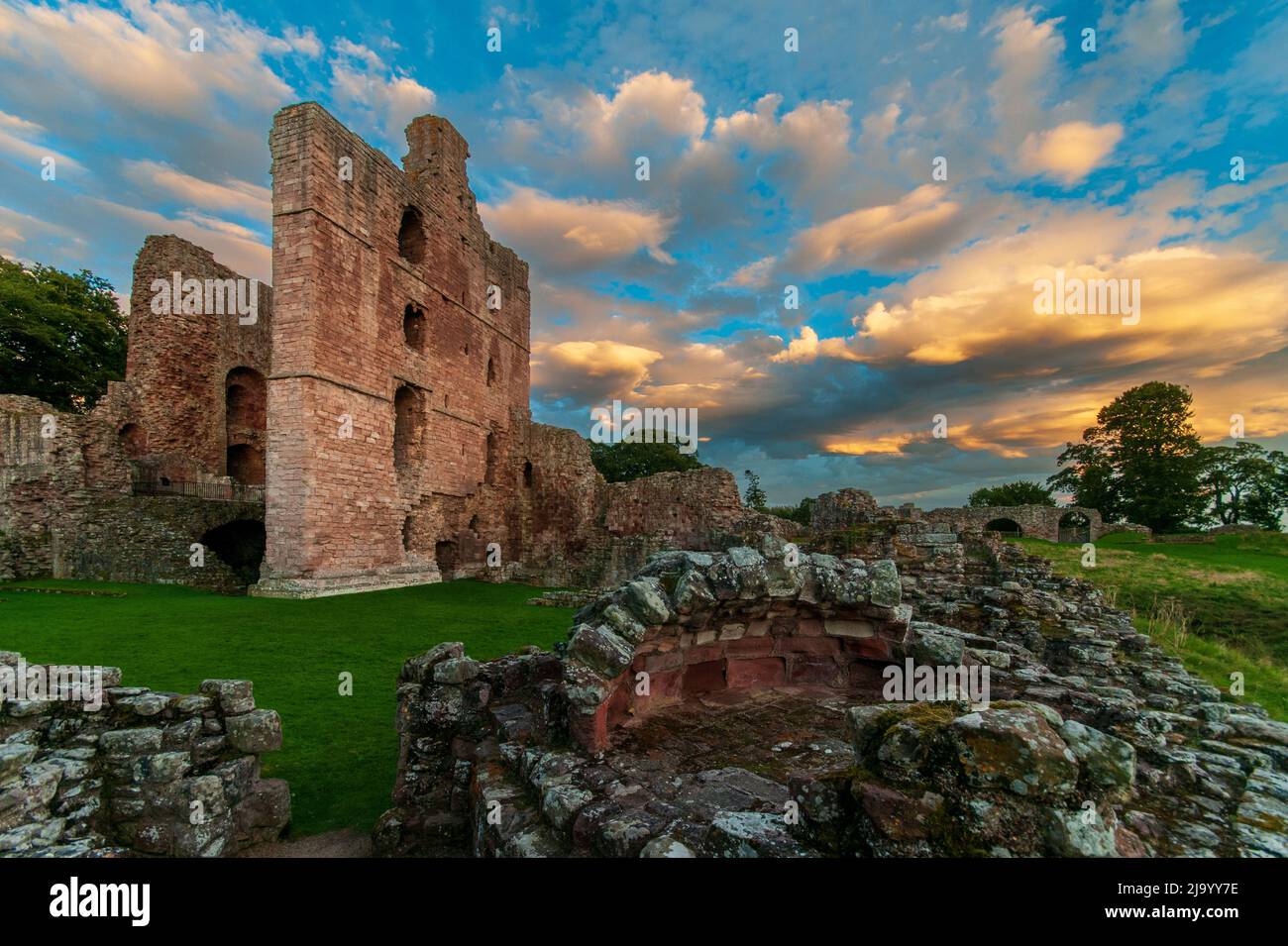 The ruins of Norham Castle on the Anglo Scottish Border once the most ...