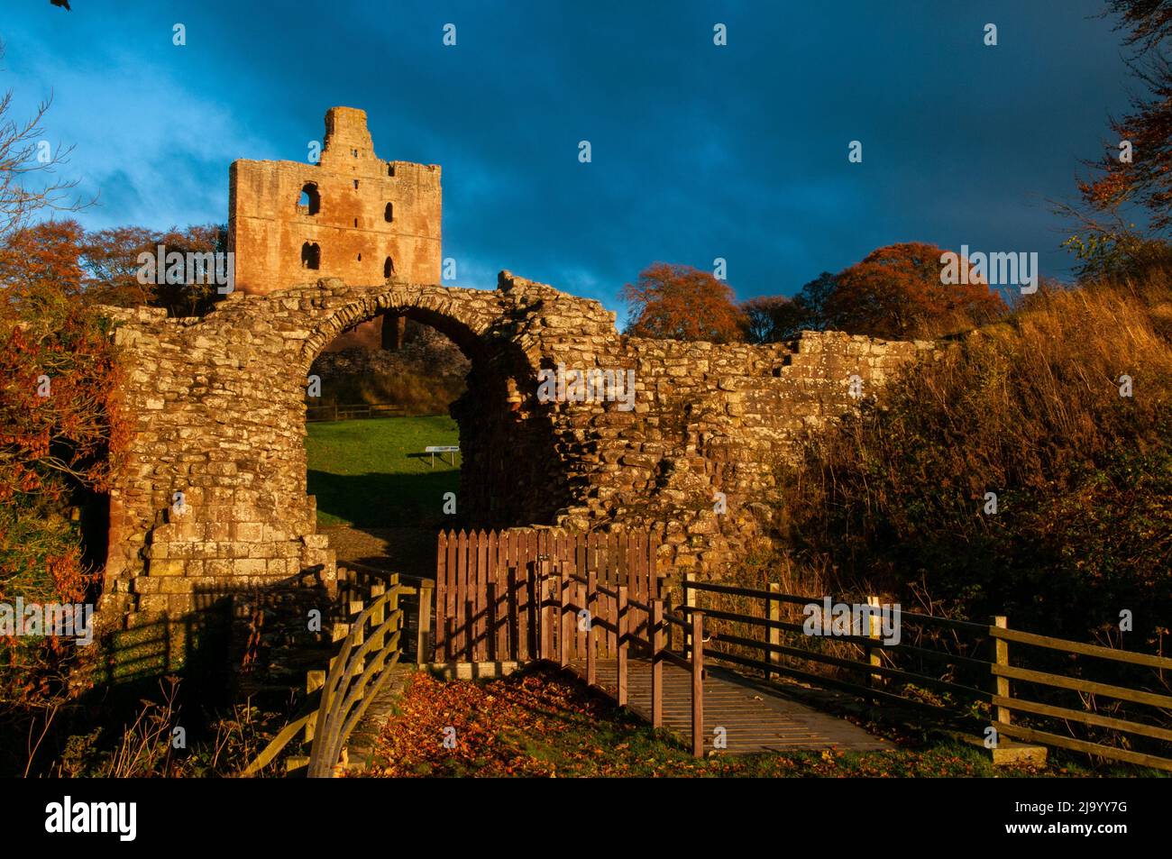 The ruins of Norham Castle on the Anglo Scottish Border once the most ...