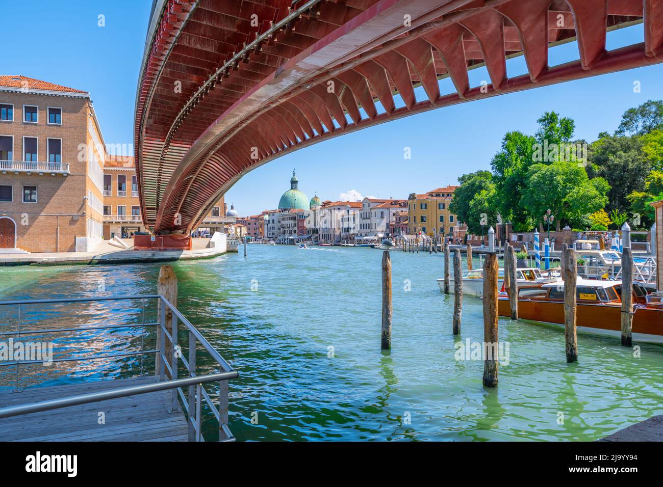 Underneath modern Constitution Bridge in Venice Stock Photo - Alamy