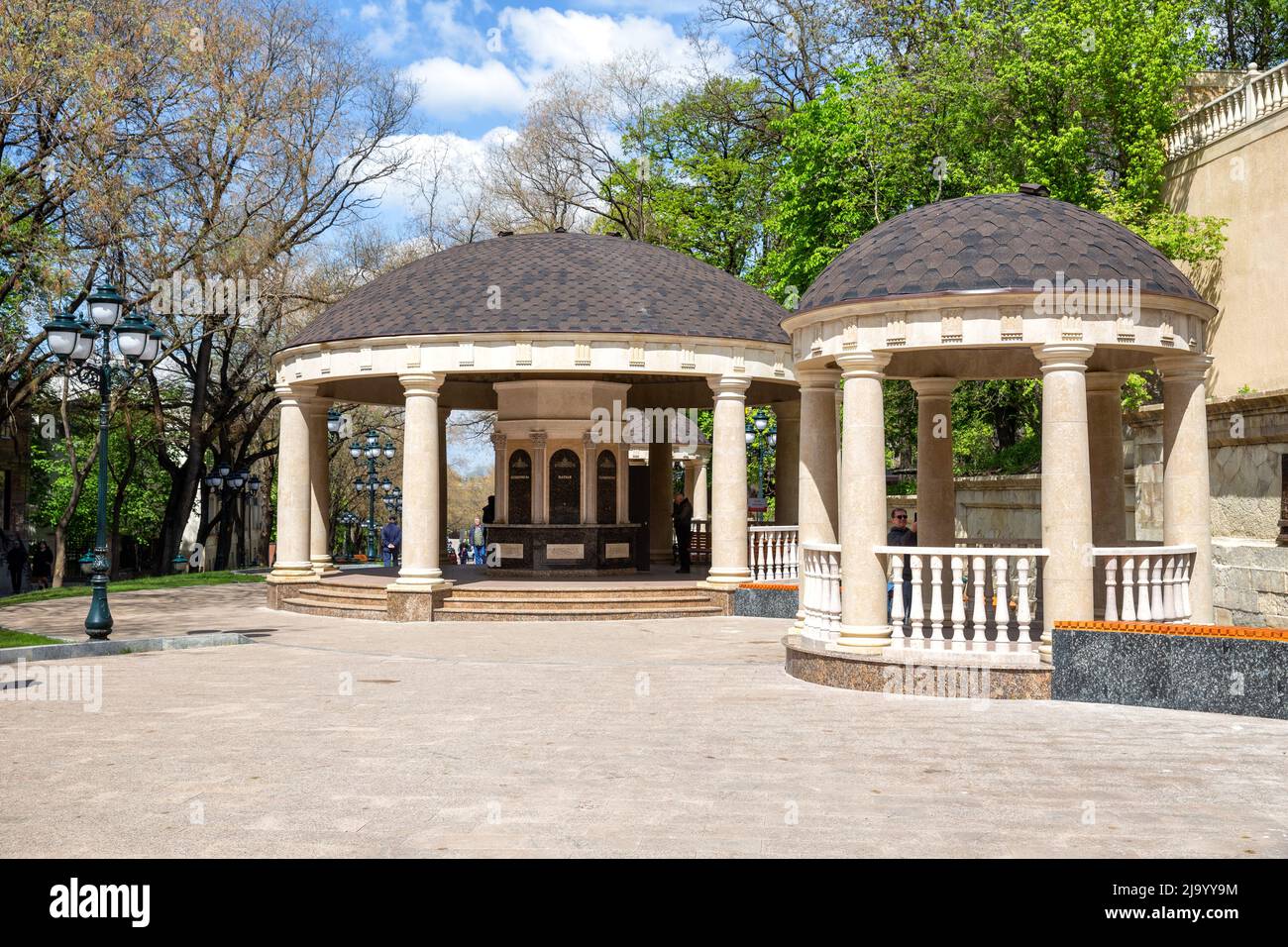 Kislovodsk, Russia - May 09, 2022: Outdoor pump room with different ...
