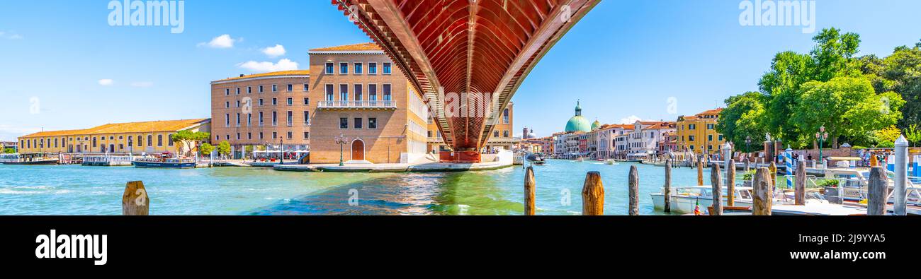 Underneath modern Constitution Bridge in Venice Stock Photo - Alamy