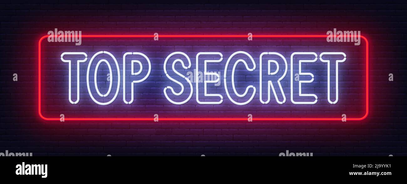 Top Secret neon sign on brick wall background Stock Vector Image & Art ...