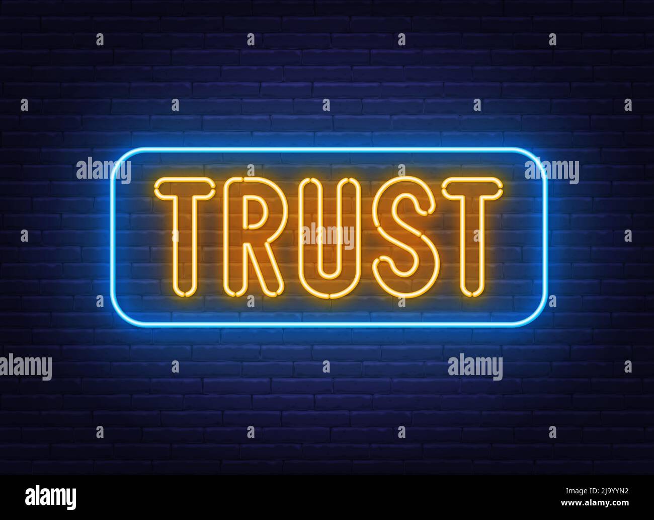 Neon sign Trust on brick wall background Stock Vector Image & Art - Alamy